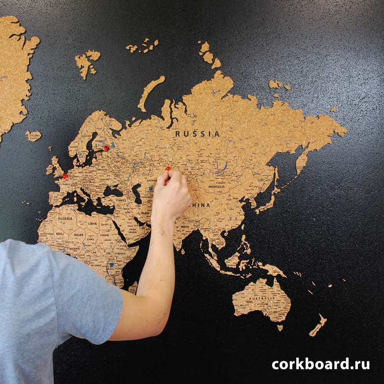 Пробковые доски на заказ и пробковые карты мира и России, любого ...