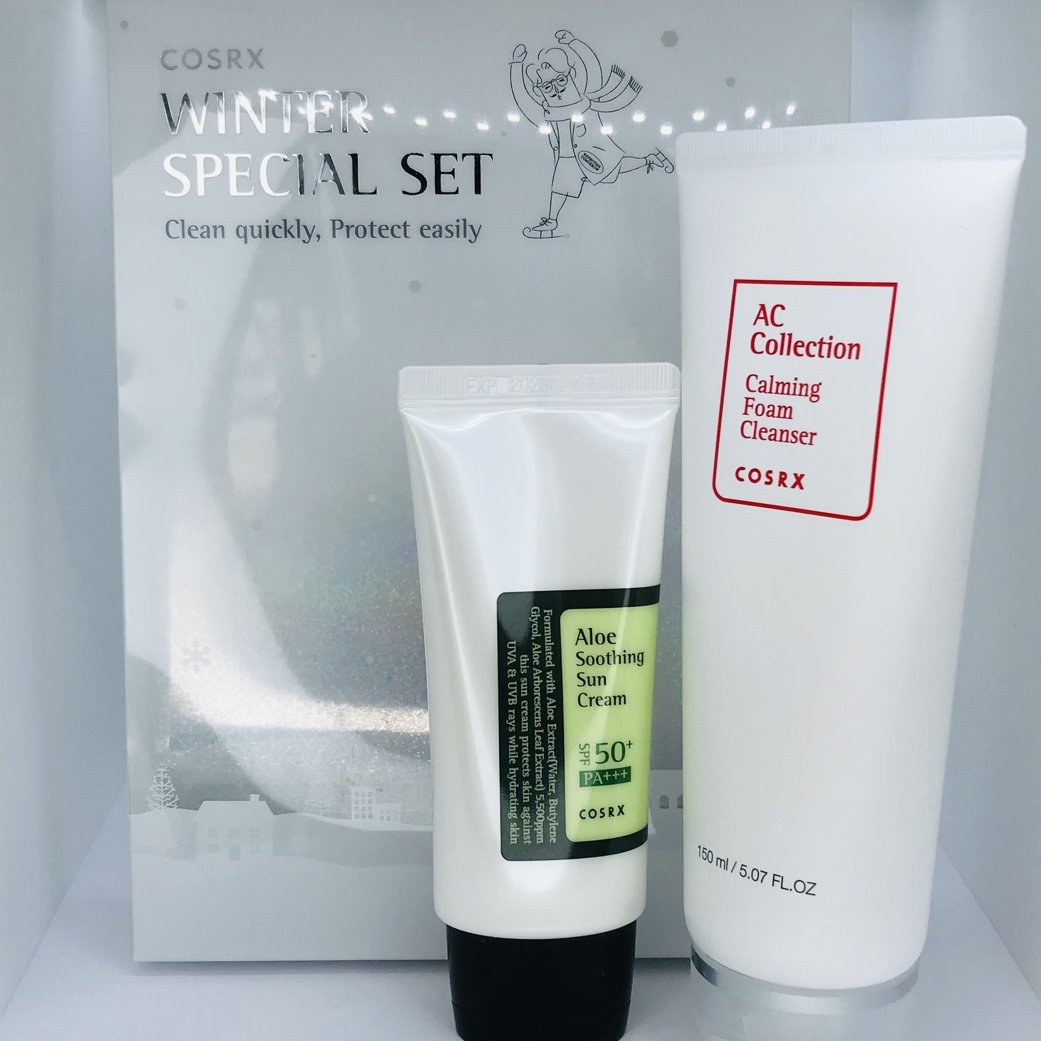 Winter Special Set Aloe Soothing Sun Cream 50ml AC Collection Calming Foam Cleanser 150ml