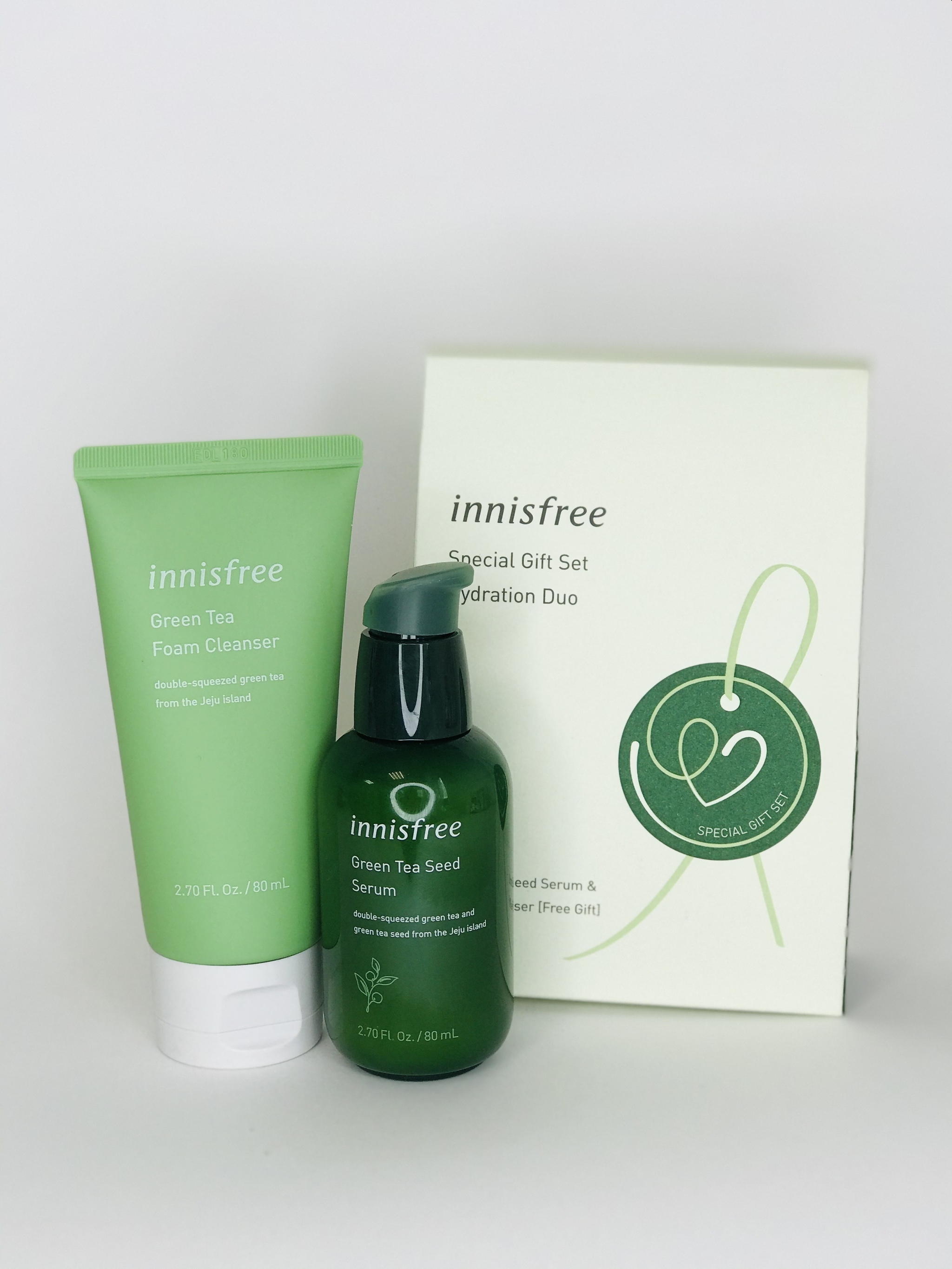 Innisfree Special Gift Set Hydration Duo Green Tea Seed Serum 80ml Green Tea Foam Cleanser 80ml