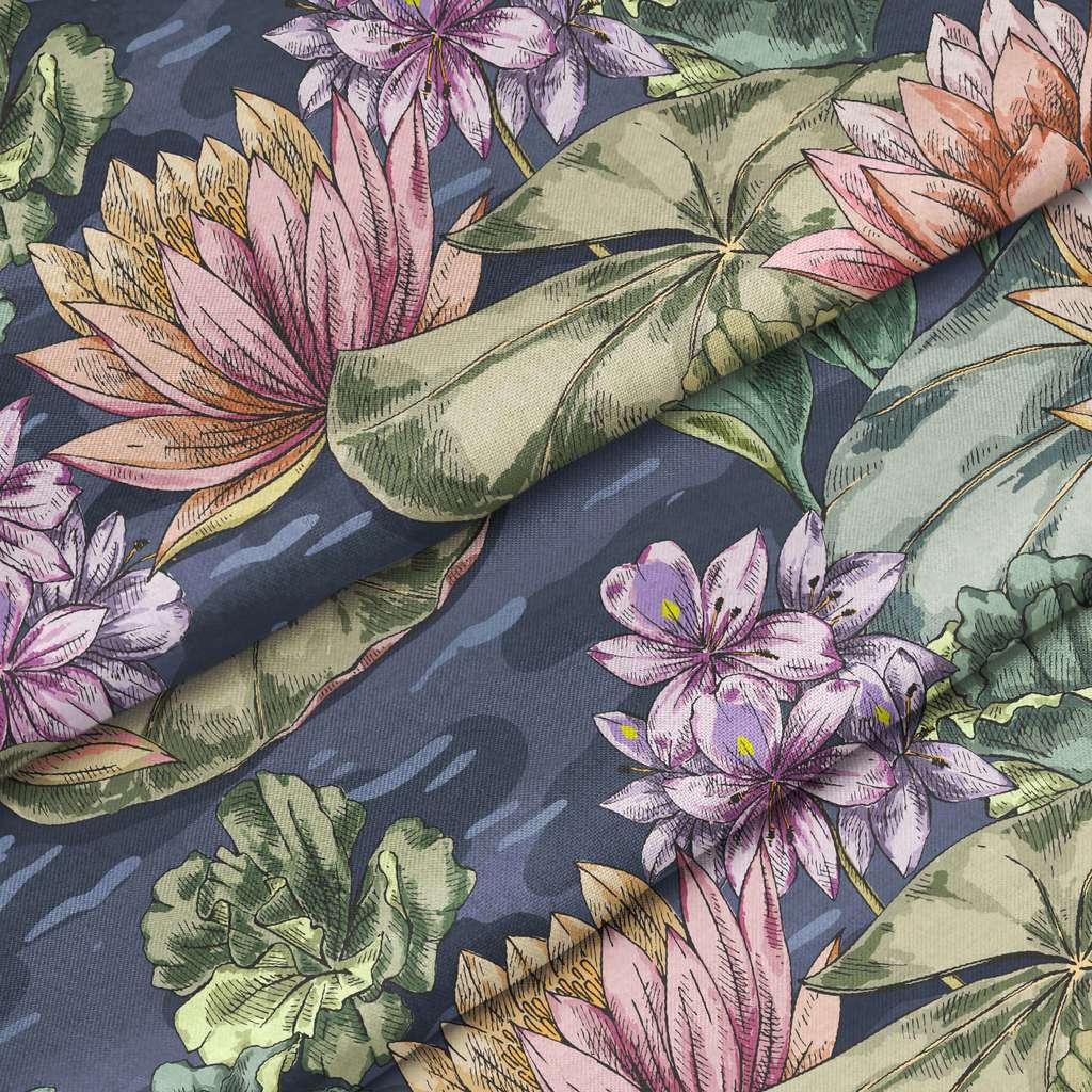 Pink leaves портьерная ткань