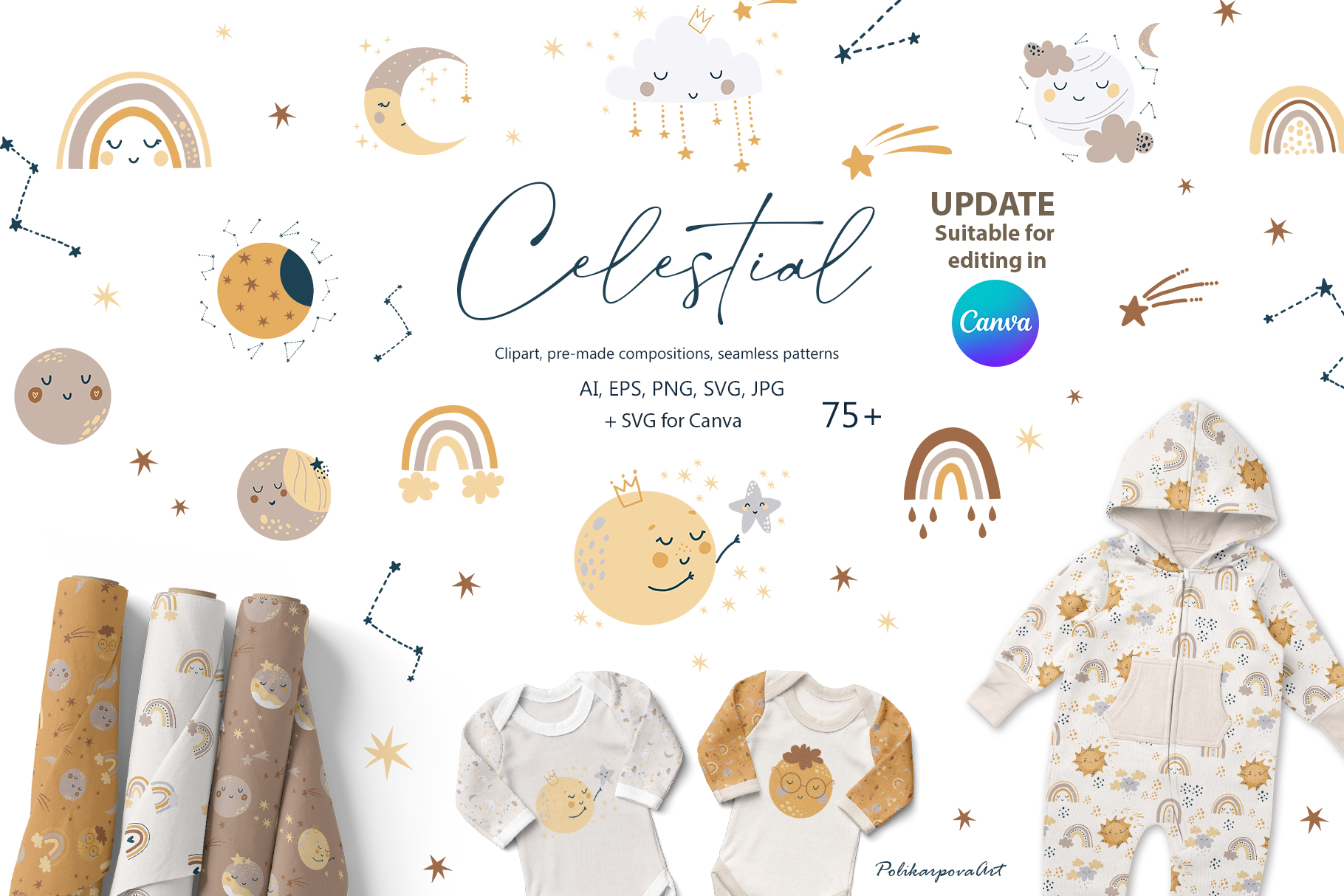 Collection "Circus" - children's illustrations and seamless patterns by polikarpovaart