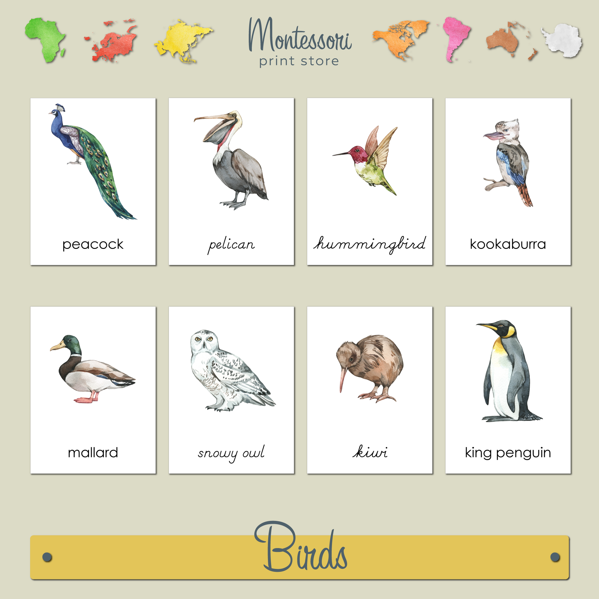 ANIMALS OF EUROPE 3-PART CARDS - MONTESSORI NOMENCLATURE CARDS ANIMALS OF EUROPE 3-PART CARDS - MONTESSORI NOMENCLATURE CARDS